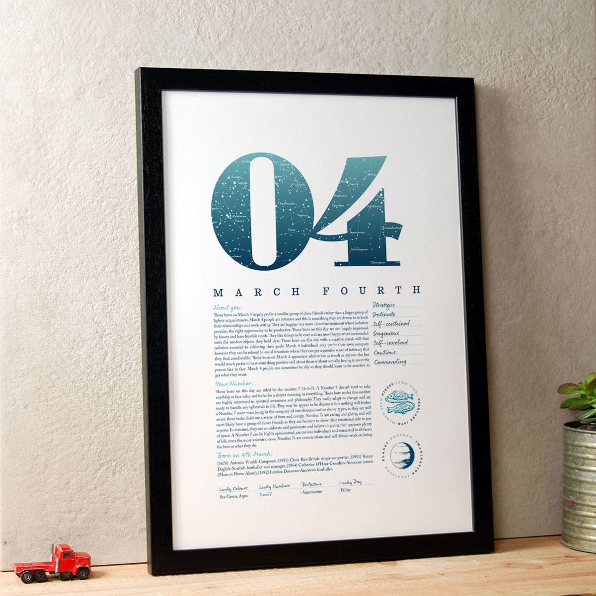 4th March Birthday Gift Print - Make it with Words