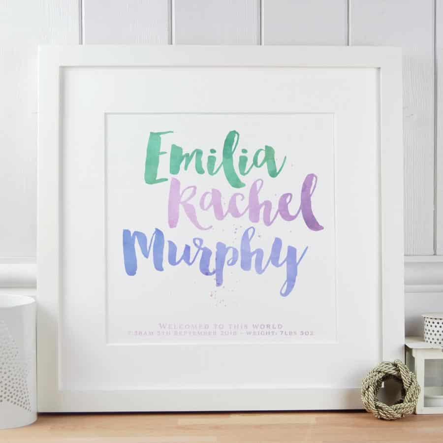 Watercolour Name - Art print - Make it with Words