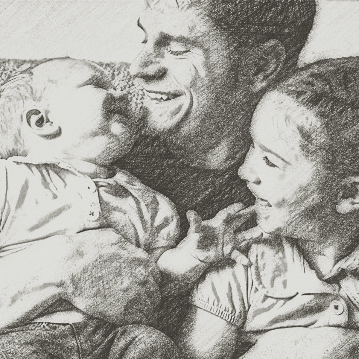 Dad and the Kids Portrait - Make it with Words