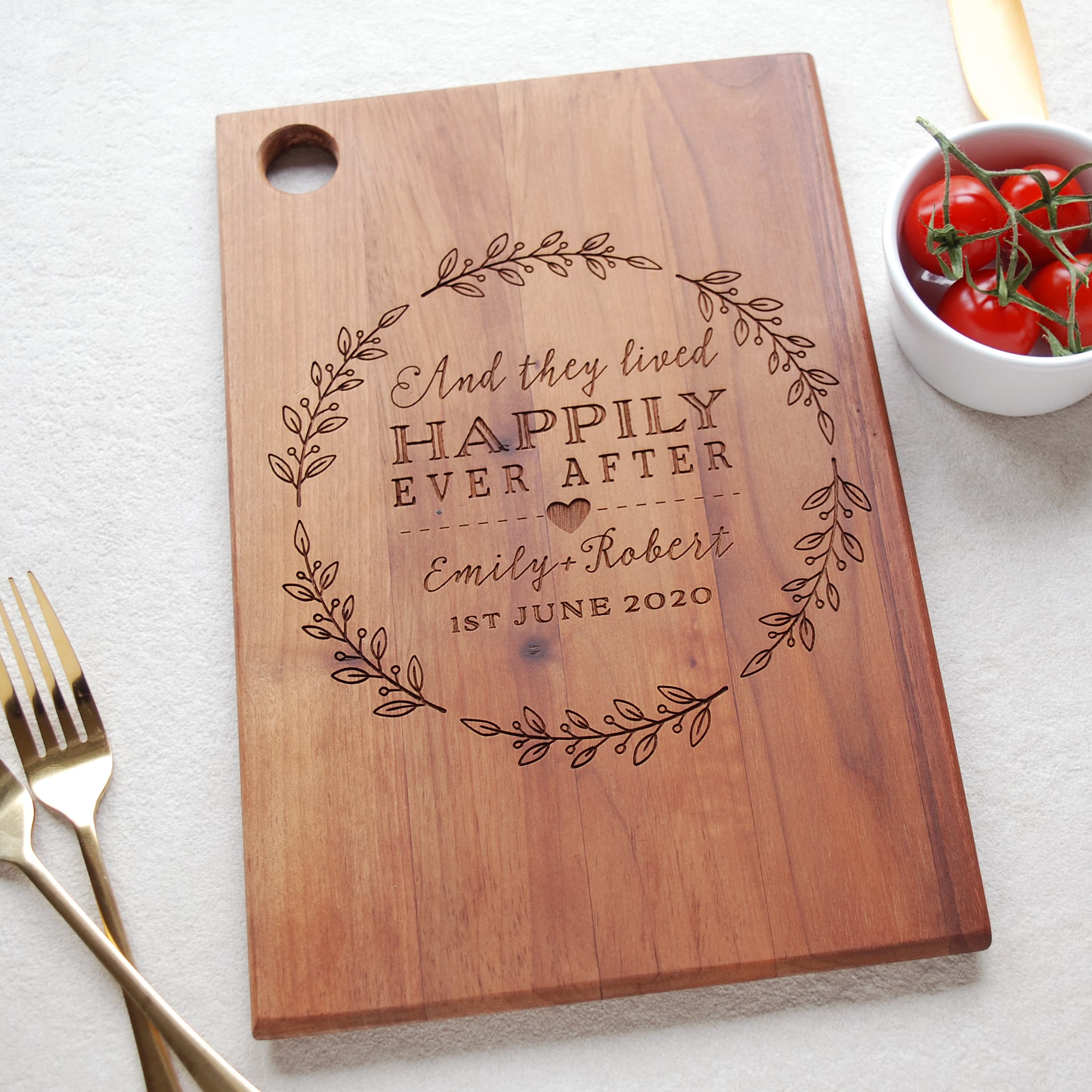 Personalised Chopping Board Wedding Gift And They Lived Happily Ever personalised-chopping-board-wedding-gift-and-they-lived-happily-ever