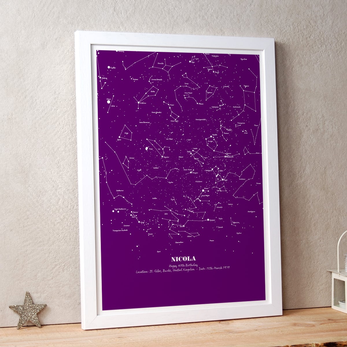 Star Map Print | Special Milestone Birthday - Make it with Words