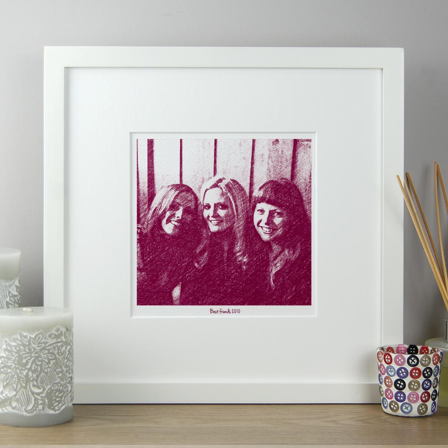 Best Friends Pencil Style Portrait - Make it with Words