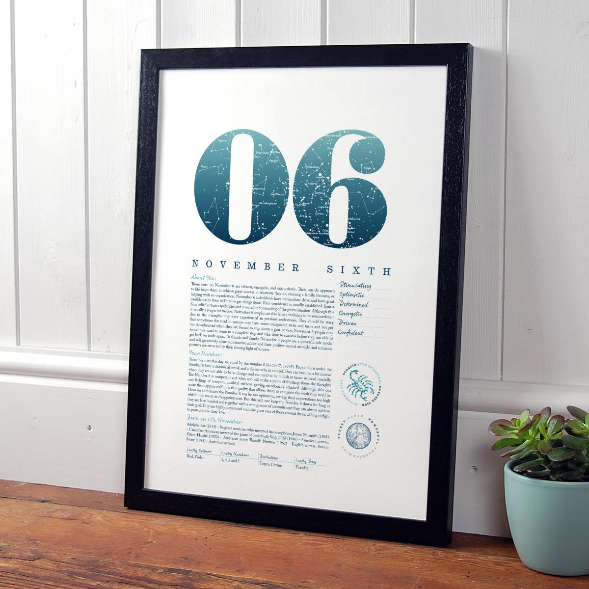 November 6th Birthday Print - Make it with Words